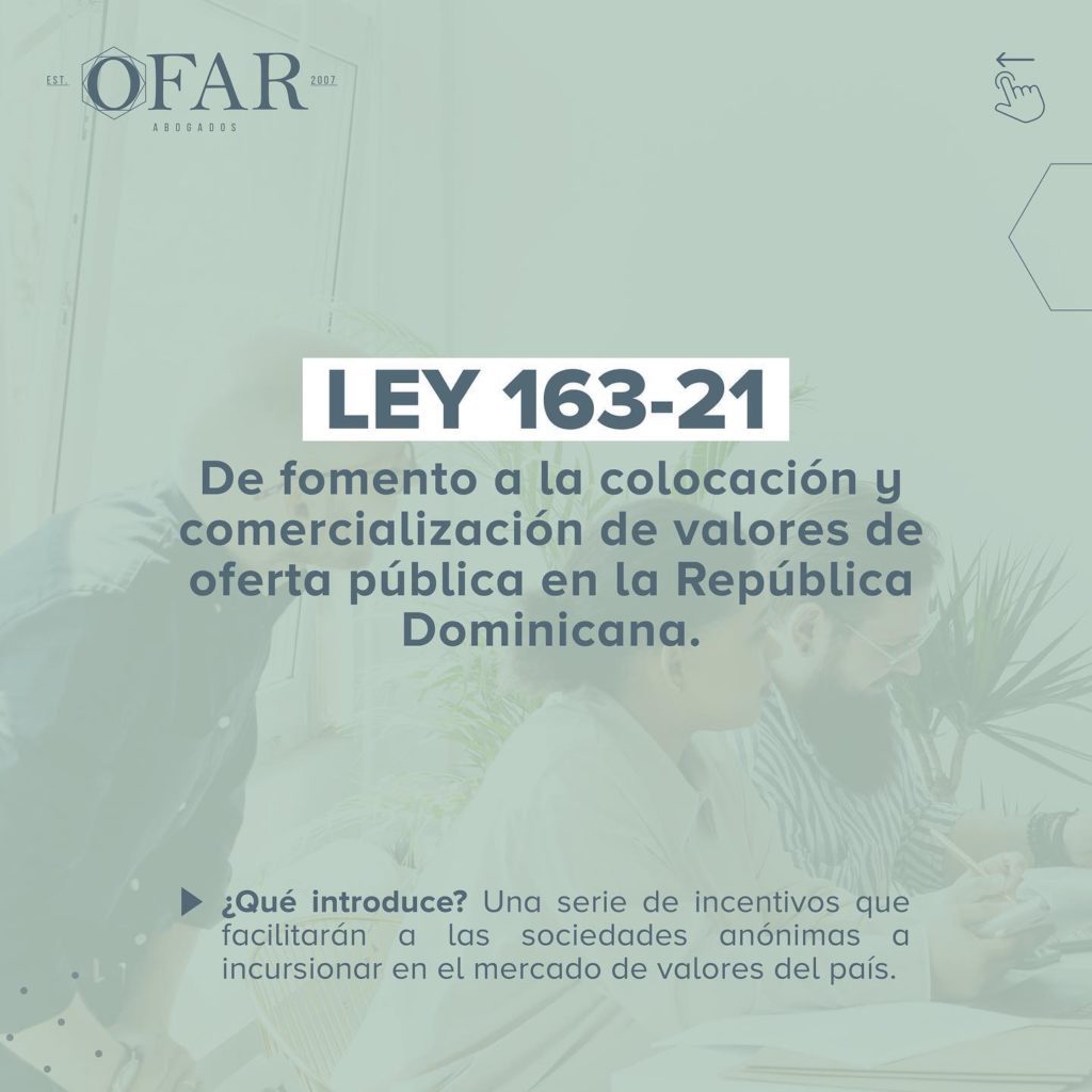 Ley 163-21 De fomento a la colocación y comercialización de valores de ...